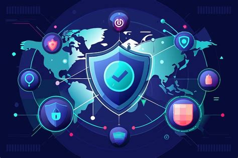 Global Cybersecurity Network Background With World Map And Data