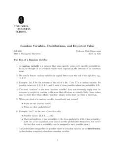 Random Variables Distributions And Expected Value Random Variables Distributions And