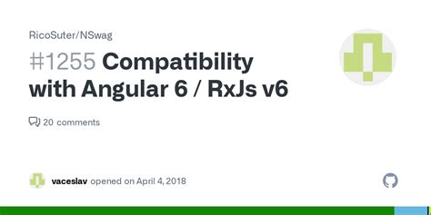 Compatibility With Angular 6 Rxjs V6 · Issue 1255 · Ricosuternswag