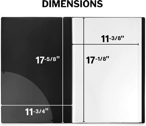 Dunwell 11x17 Binder With Sleeves Black Art Portfolio Folder 11 X 17 Large Folder With Clear