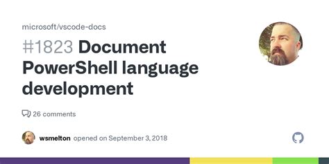 Document Powershell Language Development · Issue 1823 · Microsoftvscode Docs · Github