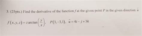 solved 3 25pts find the derivative of the function fat