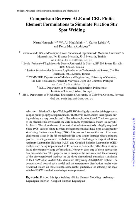 pdf comparison between ale and cel finite element formulations to