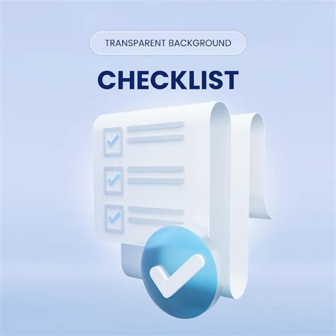 Premium PSD Checklist With Checkmark D Rendering Illustration