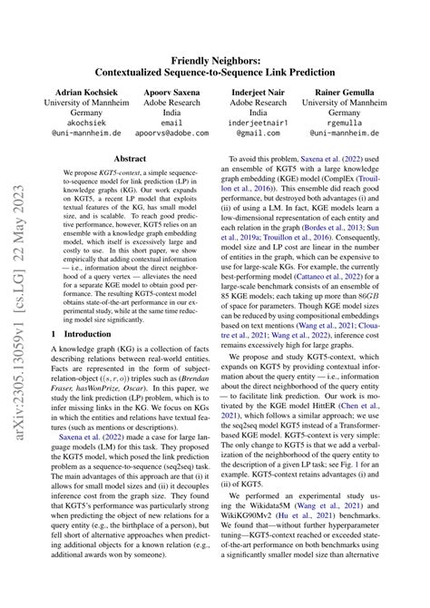 Pdf Friendly Neighbors Contextualized Sequence To Sequence Link