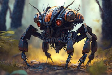 Robot Insect Soldier Created With Generative Ai Technology Stock Illustration Illustration Of