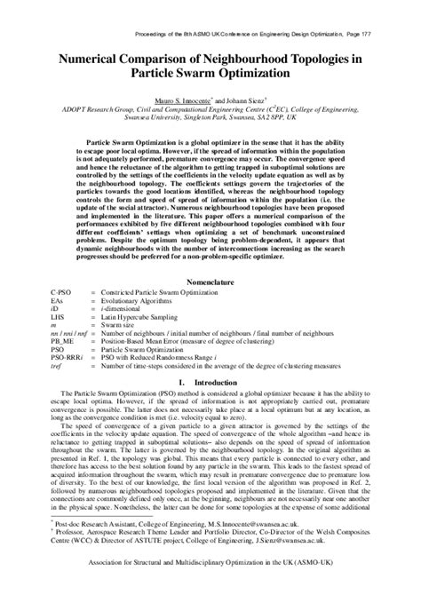 Pdf 2010 Numerical Comparison Of Neighbourhood Topologies In