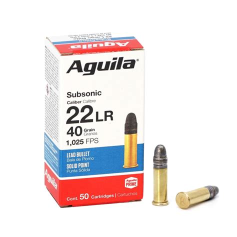 Aguila Cal 22 Lr Subsonic Lead Solid Point 40grs 1b220269 Pbdionisioco