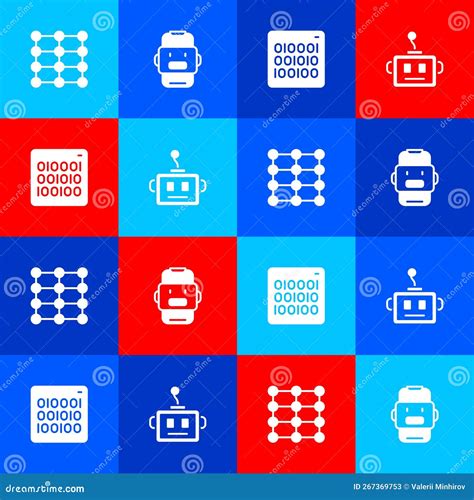 Set Neural Network Chat Bot Binary Code And Artificial Intelligence