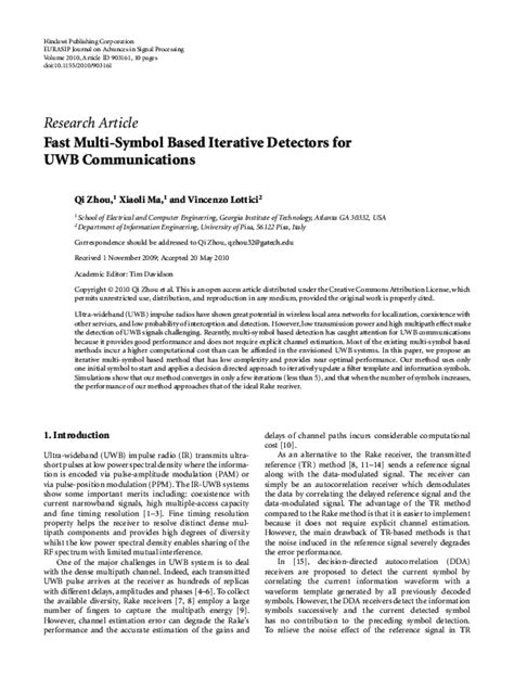 Pdf Fast Multi Symbol Based Iterative Detectors For Uwb Communications