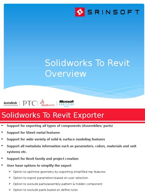 Pdf Srinsoftsolidworks To Revit Overview Dokumentips