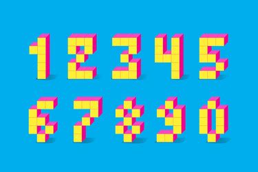 Pixel Retro Video Game Numbers S Royalty Free Vector