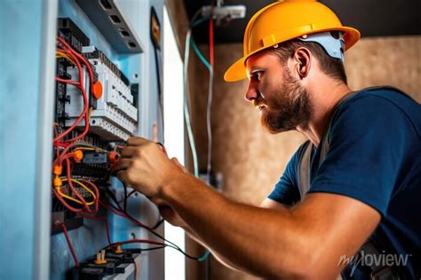 House Plan Execution Electrician Installing Wiring • Wall Stickers