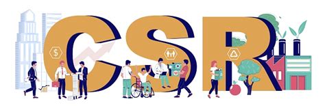 Csr 플랫 및 공정 권리 플랫 벡터 포스터 기업 비즈니스에 대한 스톡 벡터 아트 및 기타 이미지 기업 비즈니스 사회 문제