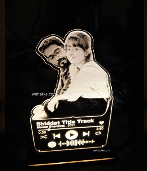 Customized Spotify Plaque With Photo Engrave Scannable Musical Plaque With Led Light Wehatke
