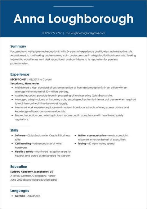 What Is A Visual CV Templates Examples