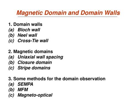 Ppt Magnetic Domain And Domain Walls Powerpoint Presentation Free