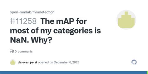 The Map For Most Of My Categories Is Nan Why · Issue 11258 · Open