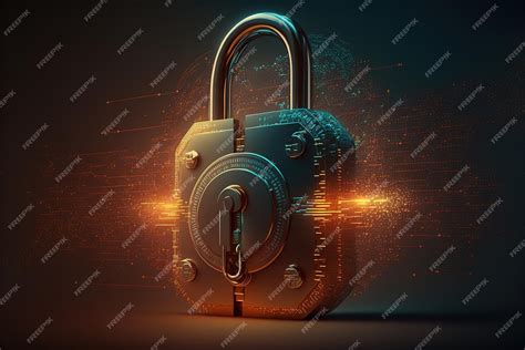 Premium Photo Cybersecurity Padlock Digital Lock On Technology