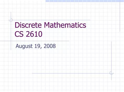 Ppt Discrete Mathematics Cs 2610 Powerpoint Presentation Free
