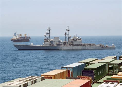 Port Side View Of The Us Navy Usn Spruance Class Destroyer Uss