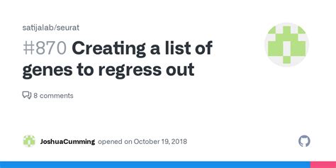 Creating A List Of Genes To Regress Out · Issue 870 · Satijalabseurat · Github