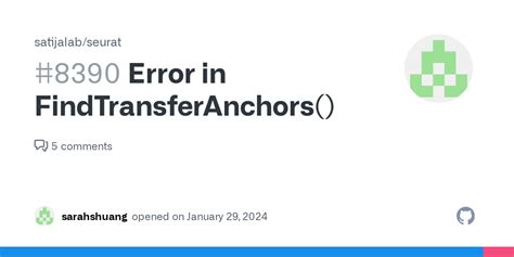Error In Findtransferanchors · Issue 8390 · Satijalabseurat · Github