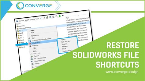 Solidworks File Shortcuts In Windows Explorer