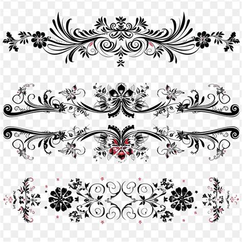 Premium PSD Shabby Chic Borderlines Design With Distressed And Feminine Tattoo Line Ink Art