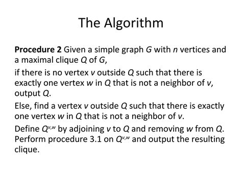 Maximum Clique Detection Algorithm Ppt