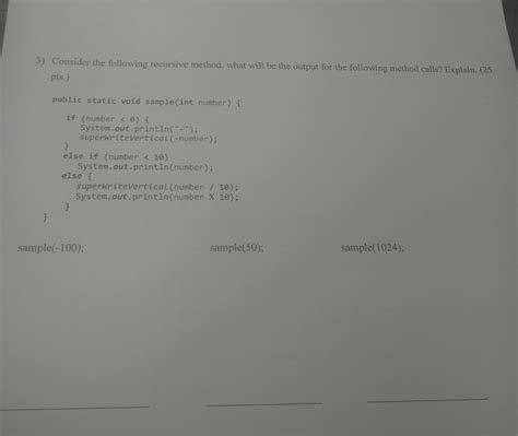 solved 3 consider the following recursive method what will