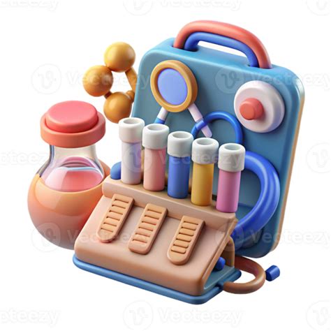 Beautiful Modern Genetic Testing Kit Components Isolated Element