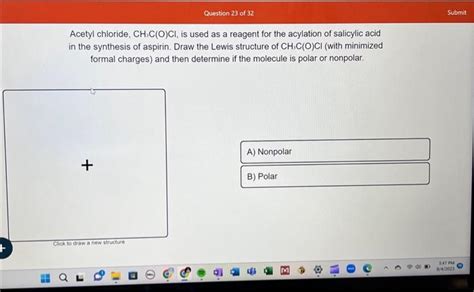 Solved Acetyl chloride, CH3C(O)Cl, is used as a reagent for | Chegg.com
