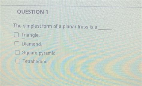 Solved The Simplest Form Of A Planar Truss Is A Triangle