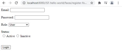 JSF Radio Button Example B Tech