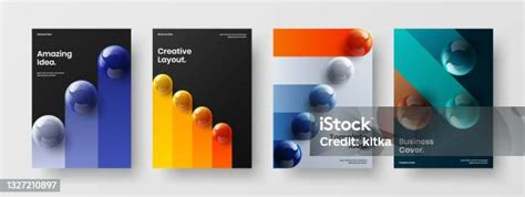 생생한 사실적인 구단 회사 커버 컨셉 번들 독특한 엽서 A4 디자인 벡터 일러스트 세트 A4 용지에 대한 스톡 벡터 아트 및 기타 이미지 A4 용지 개념 개체 그룹