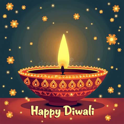 Simple Poster Wishing Happy Diwali Stock Illustration Illustration Of