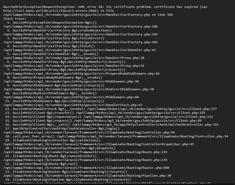 Laravel Solution SSL Certificate Has Expired Error In Laravel API With Guzzle And Can T