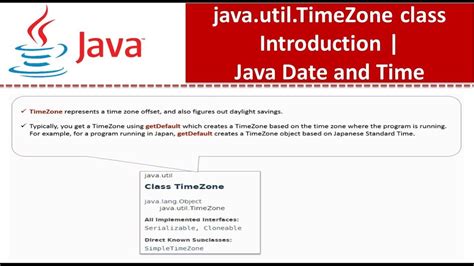 Java Util TimeZone Class Introduction Java Date And Time YouTube