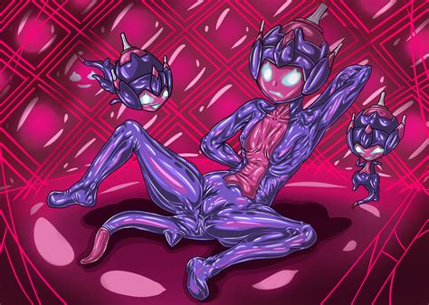 Rule 34 Alien Aroused Bags Under Eyes Blue Eyes Blue Skin Bodysuit Bondage Covered Face