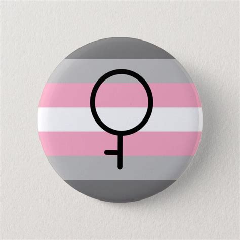 Demigirl Gender Symbol Pin Adult Unisex Size 2¼ Inch Lavender