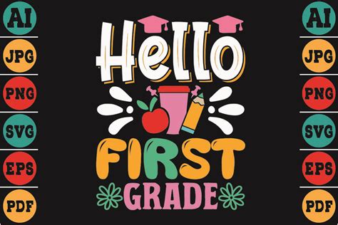 Hello First Grade Graphic By Creative Studio 55 · Creative Fabrica