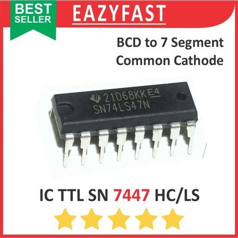 Jual Ic Ttl Sn 7447 N Hc Ls Dip Decoder Bcd To 7 Seven Segment Ca