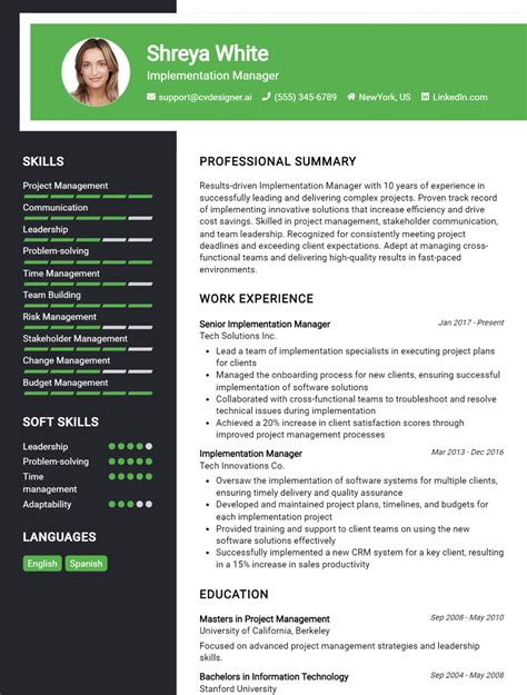 implementation manager cv example for 2025 how to craft a winning cv