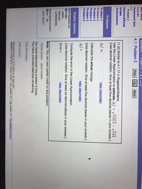 Solved Webwork F 16m1 1 4 1 Courses Homework Sets 4 1