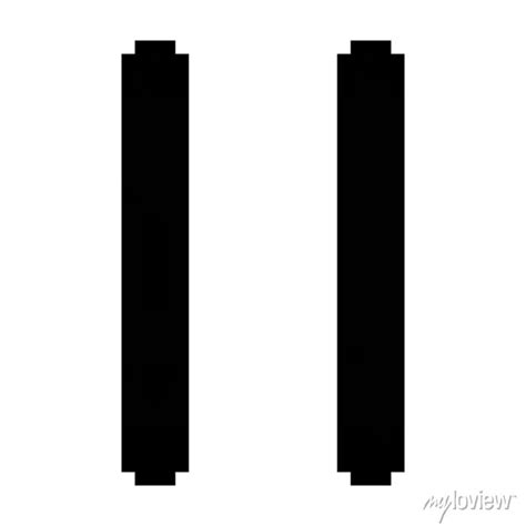 Pause Button Icon Black White Vector Pixel Art Icon Posters For The