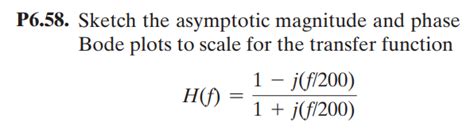 P6 58 ﻿sketch The Asymptotic Magnitude And Phasebode