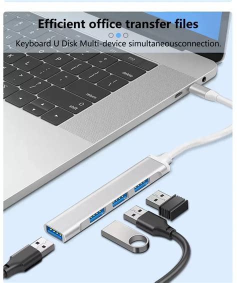 aluminum usb adapter 4 port usb c hub 4 in 1 with 3 port 2 0 usb 3 0