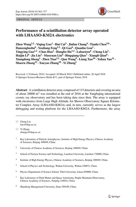 Pdf Performance Of A Scintillation Detector Array Operated With