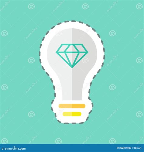 Sticker Line Cut Brilliant Idea Suitable For Education Symbol Simple Design Editable Design